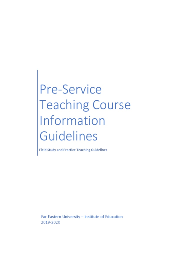Pre-Service Teaching Course Information Guidelines: Far Eastern ...