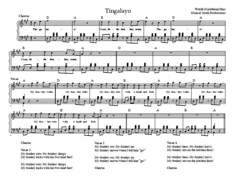 Tingalayo Sheet Music | PDF