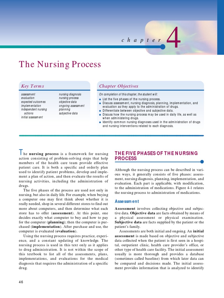 04 The Nursing Process | PDF | Medical Diagnosis | Adverse Effect