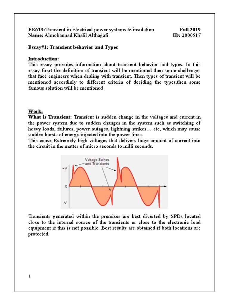 Transient Behavior and Types | PDF | Capacitor | Transformer