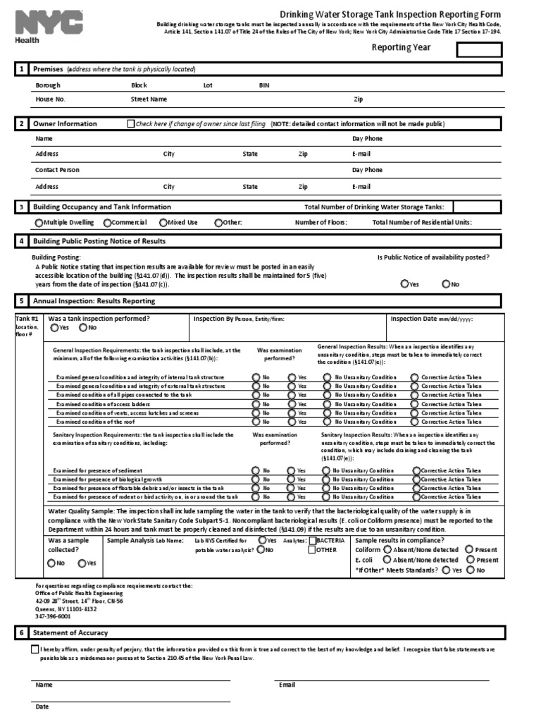 Watertank Inspection | Download Free PDF | Drinking Water