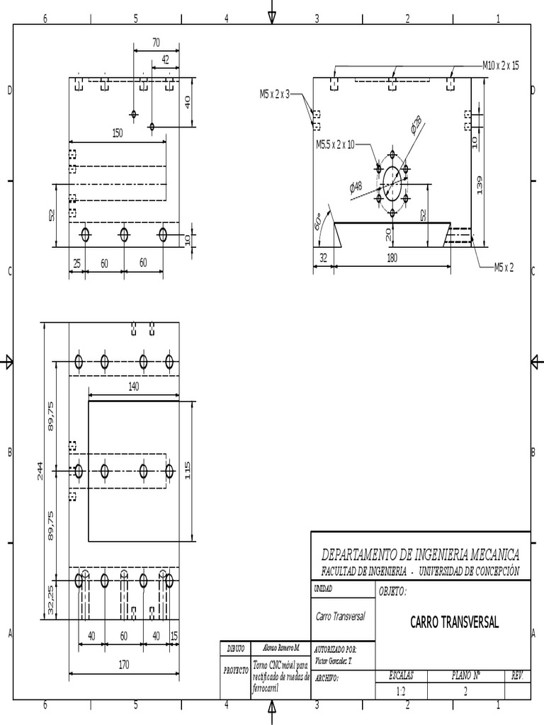 Diseño de Carro Transversal para Torno CNC | PDF | Agitación