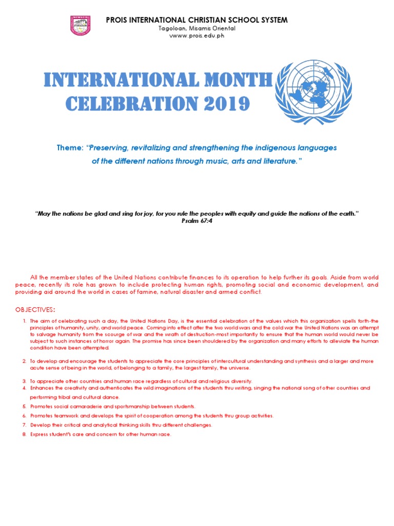 MASTERPLAN - International Month 2019 | PDF | Earth