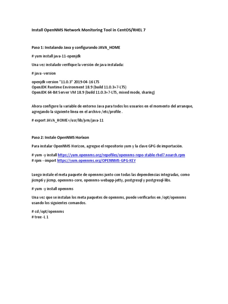 Install OpenNMS Network Monitoring Tool in CentOS | PDF | Contraseña | Red mundial