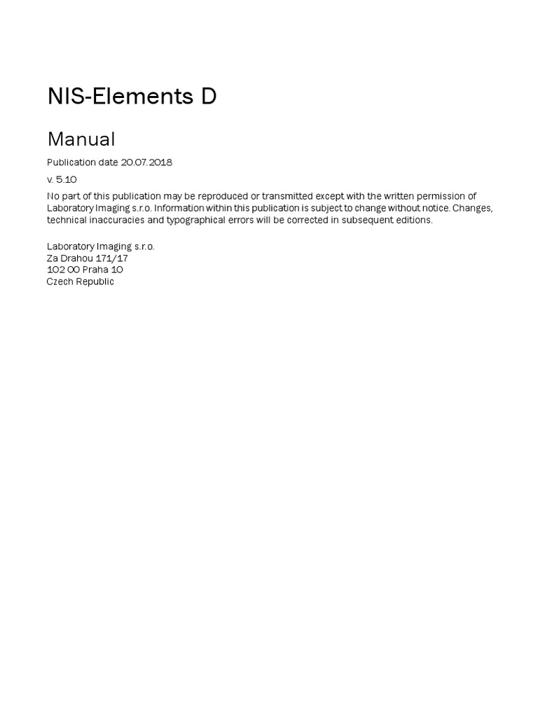 NIS Elements Manual D en 5.10 | PDF | Installation (Computer Programs) | Command Line Interface