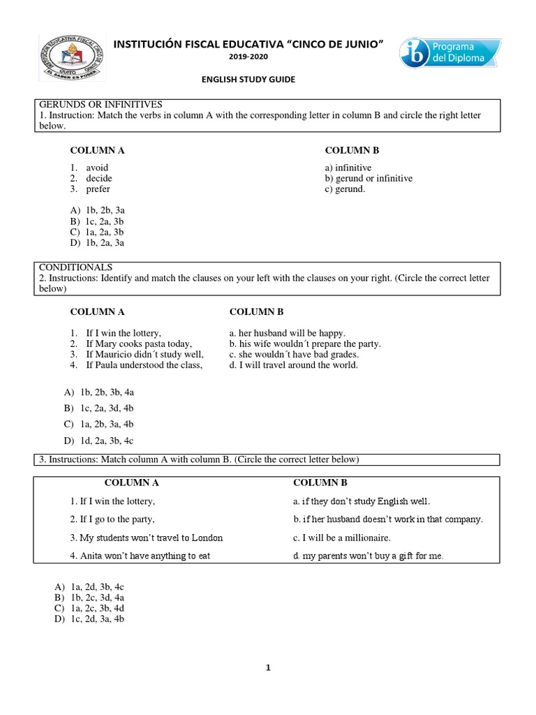 English Study Guide | PDF | Perfect (Grammar) | Syntax