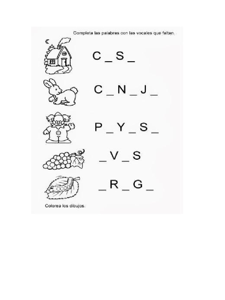 Completar Con Vocales Que Faltan | PDF