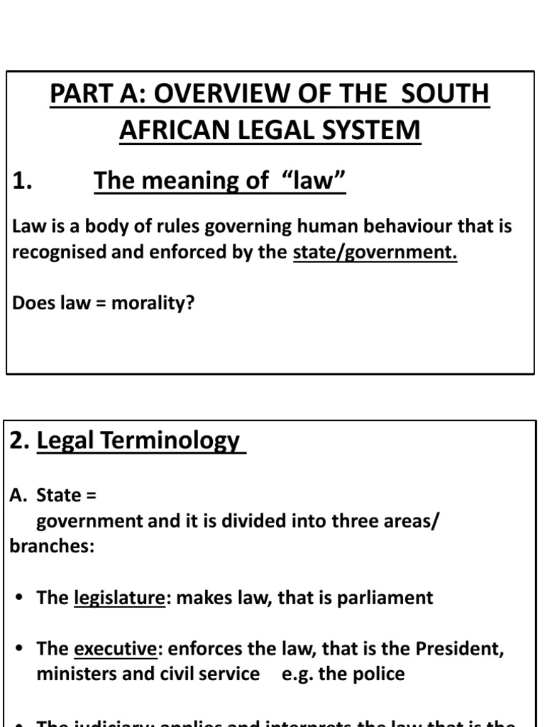 Overview of South African Law System | PDF | Precedent | Supreme Courts