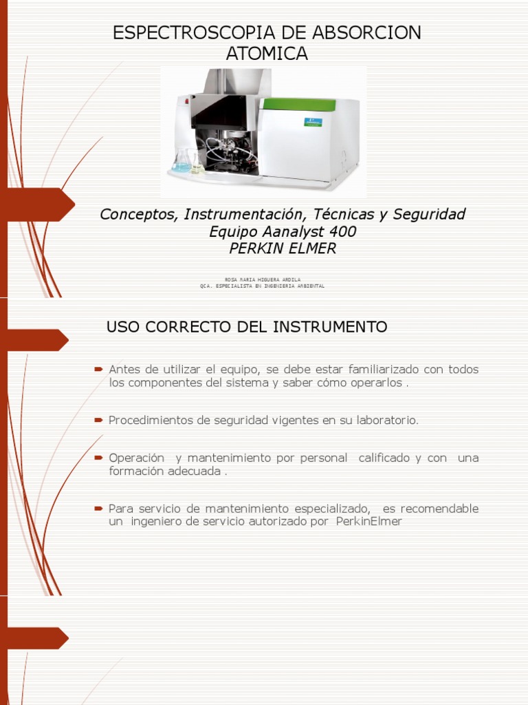 Espectroscopia de Absorcion Atomica: Conceptos, Instrumentación ...
