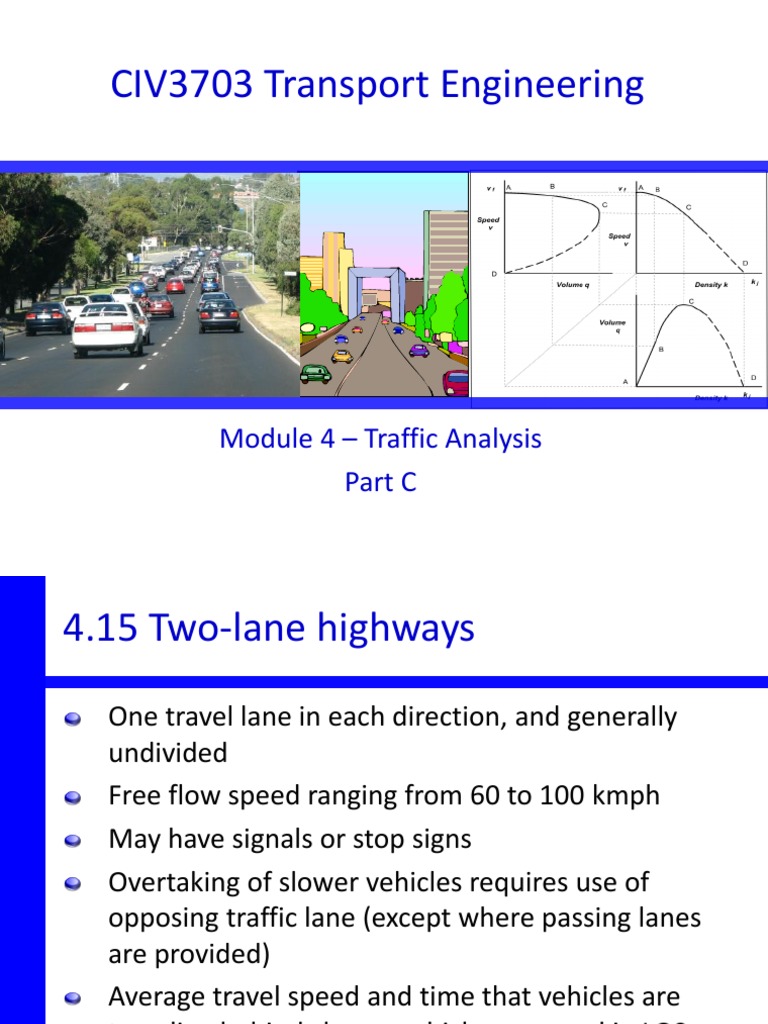 CIV3703 Transport Engineering (USQ) | PDF | Lane | Traffic