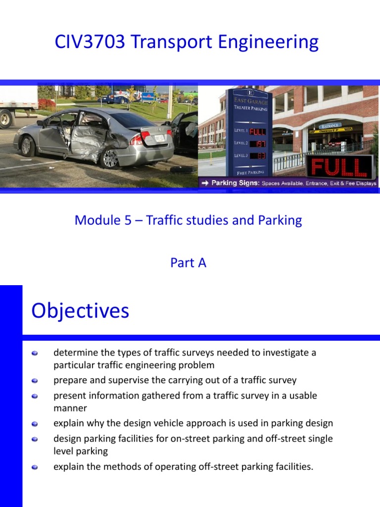 Traffic Studies & Parking Design | PDF | Traffic Collision | Parking