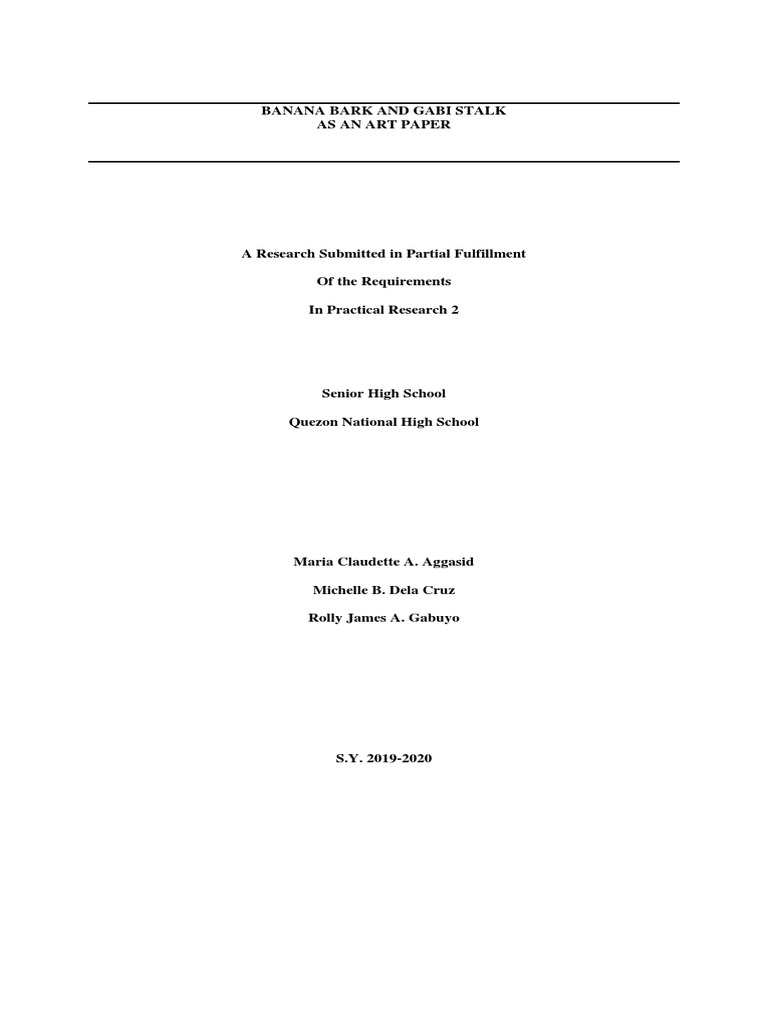 Banana Bark and Gabi Stalk | PDF | Fibers | Paper