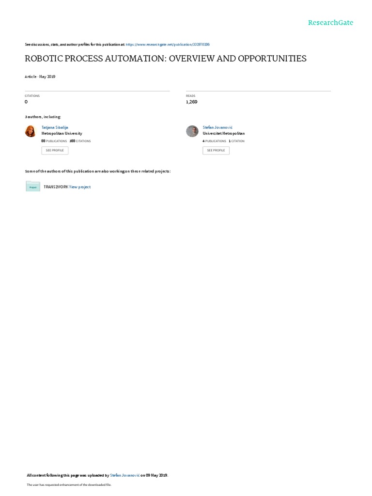 Robotic Process Automation Guide | PDF | Automation | Business Process ...