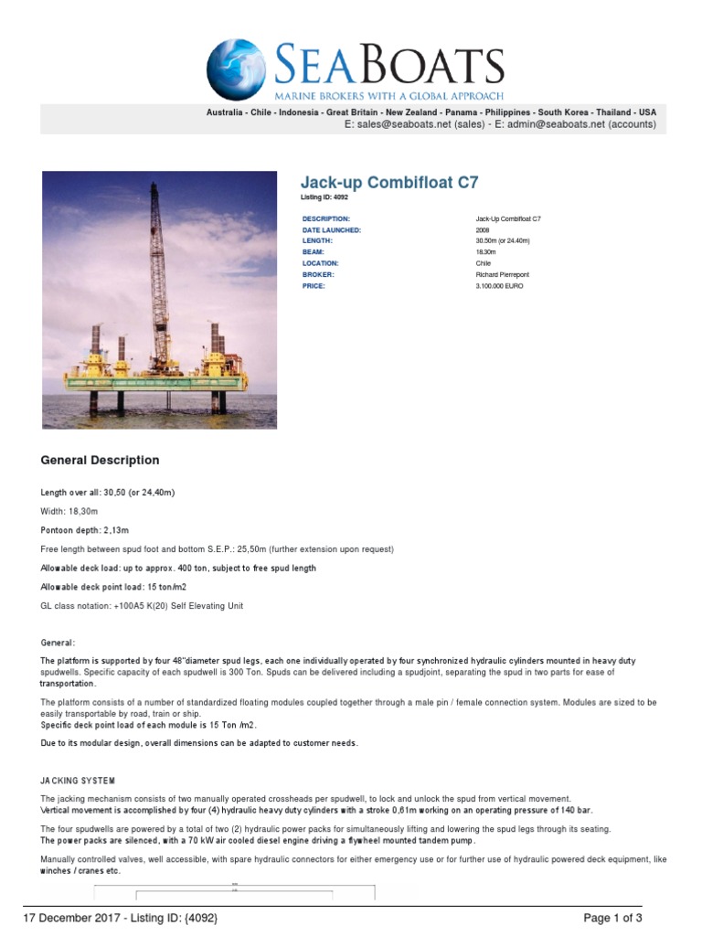 Combifloat C7 | PDF | Crane (Machine) | Mechanical Engineering