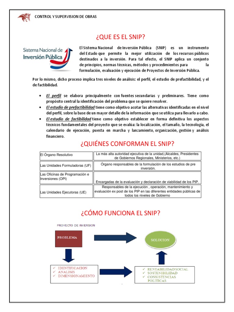 Resumen Del Snip y Invierte Pe | PDF | Economias | Business