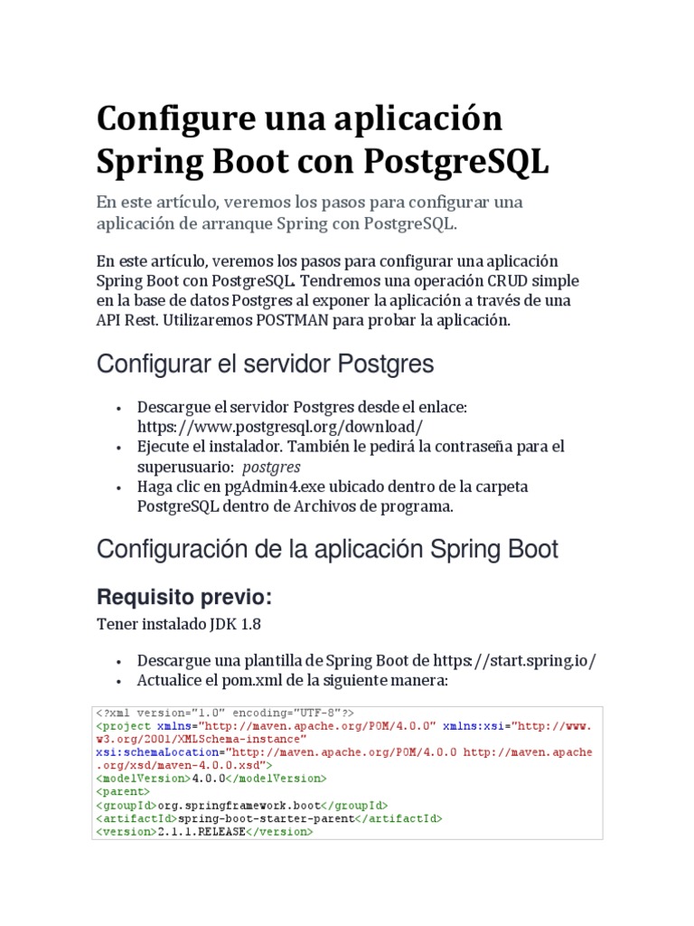 REST + PostgreSQL | PDF | Postgre Sql | SQL