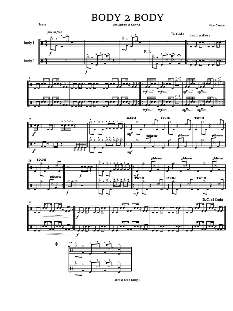 Body 2 Body (Score) | PDF