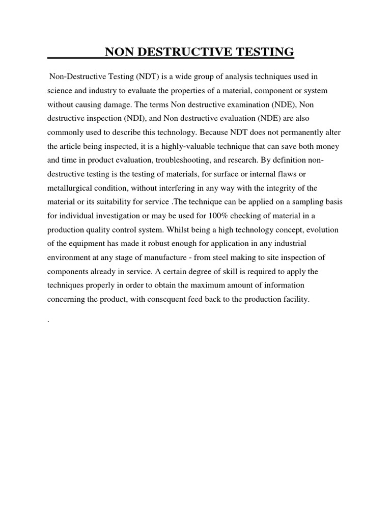 Abstract For NDT | PDF