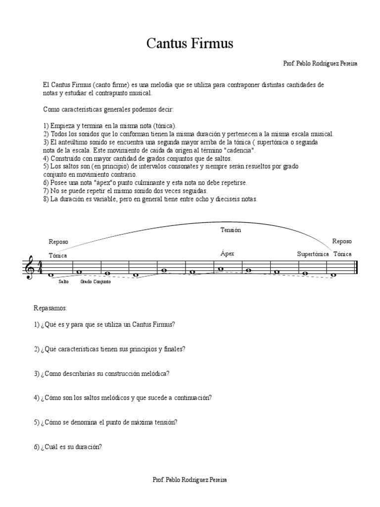 Cantus firmus.pdf | Escala (música) | Melodía