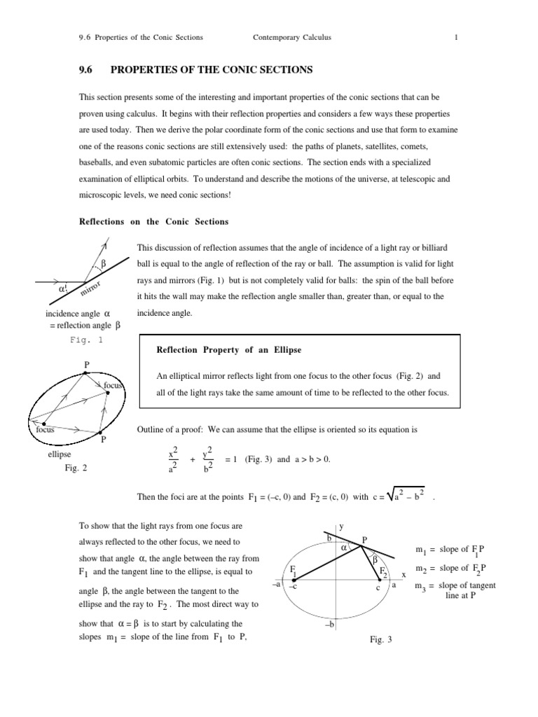 Conic Sectn PropertiesCC9.6 | PDF | Orbit | Ellipse