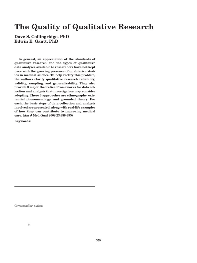 The Quality of Qualitative | PDF | Qualitative Research | Validity (Statistics)