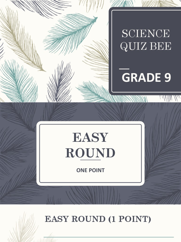 Science Quiz Bee - Grade 9 | PDF | Atoms | Proton