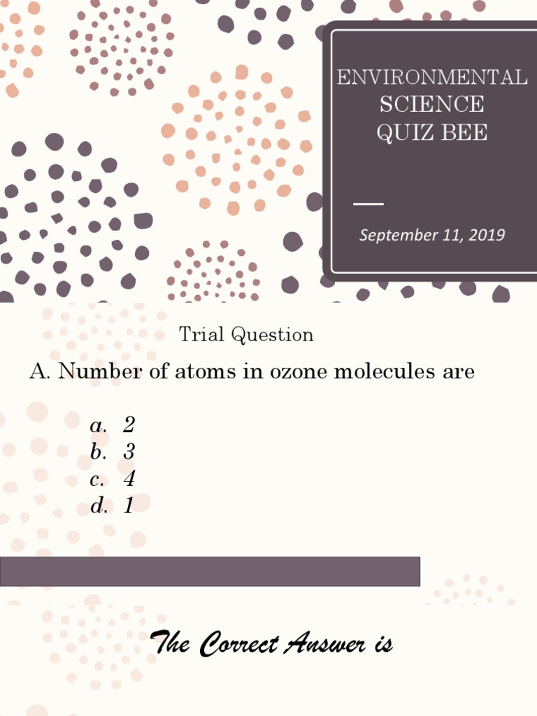 Environmental Science Quiz Bee Edited | PDF | Atmosphere Of Earth ...