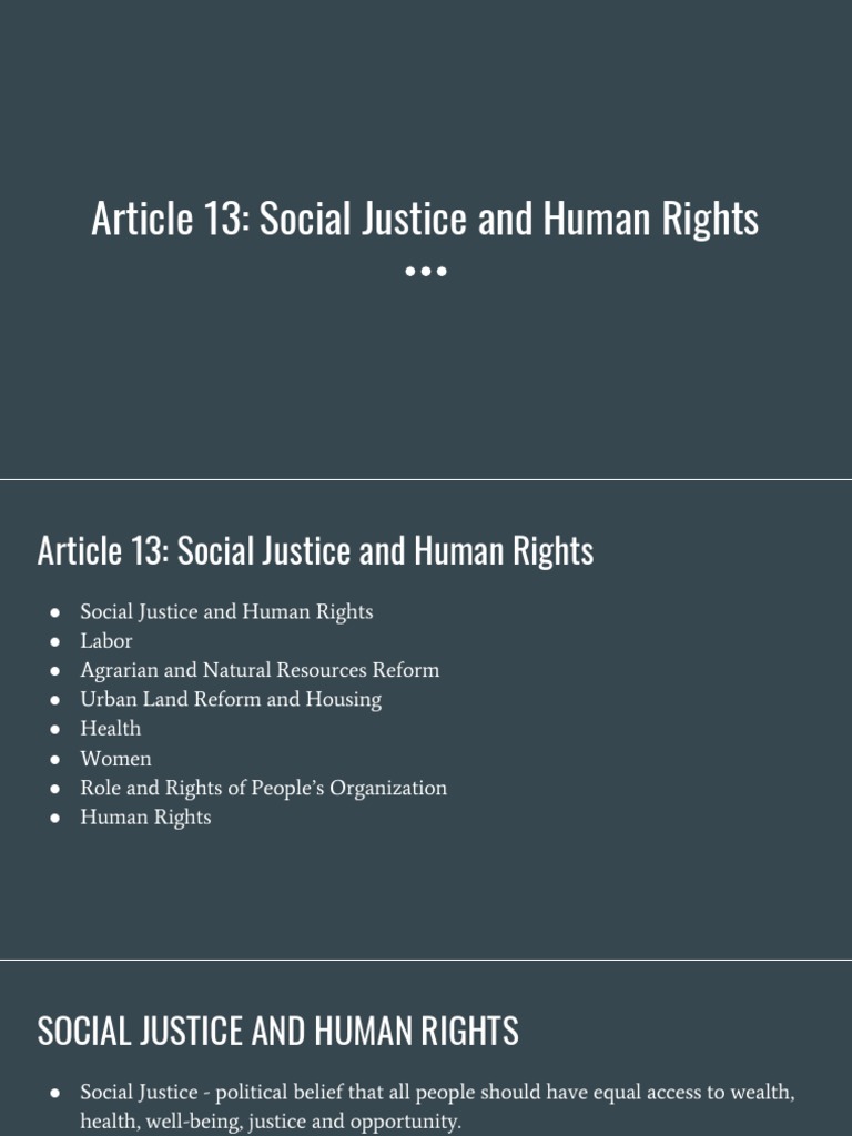Article 13 - Social Justice and Human Rights | PDF | Human Trafficking ...