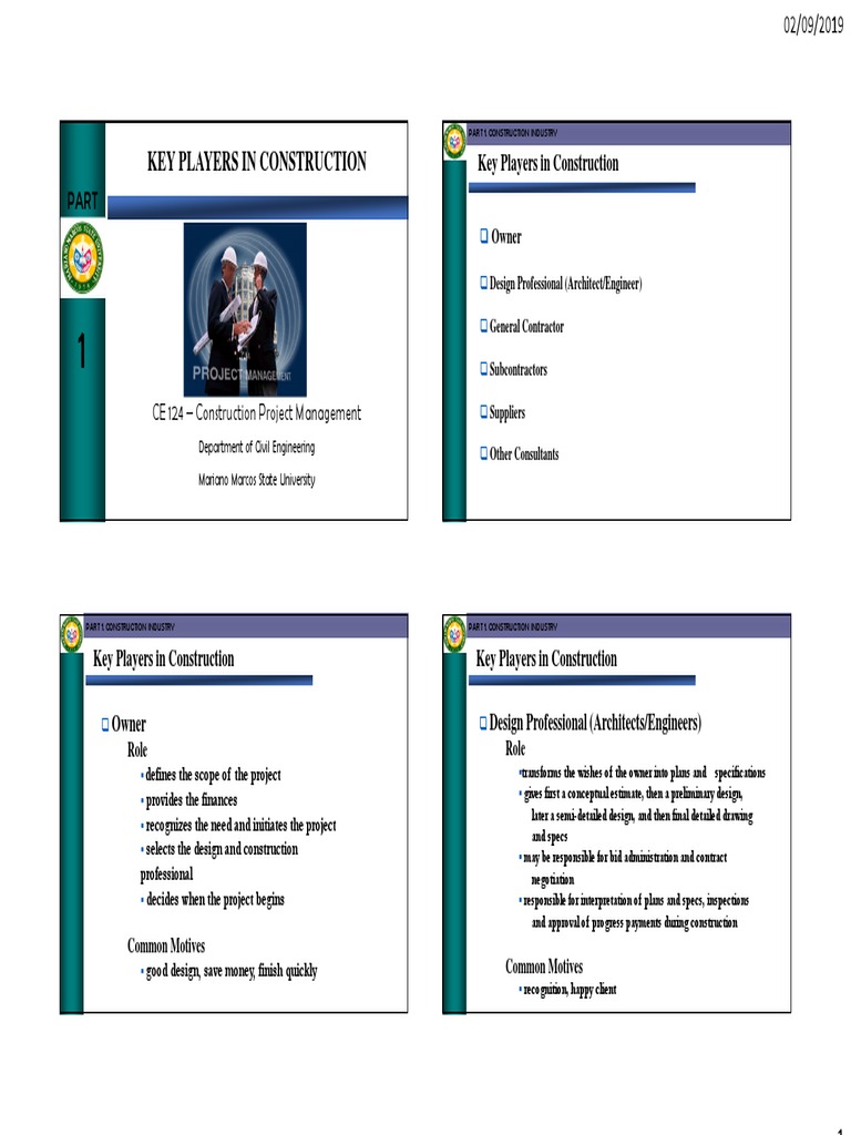 Key Players in The Construction | PDF | General Contractor ...