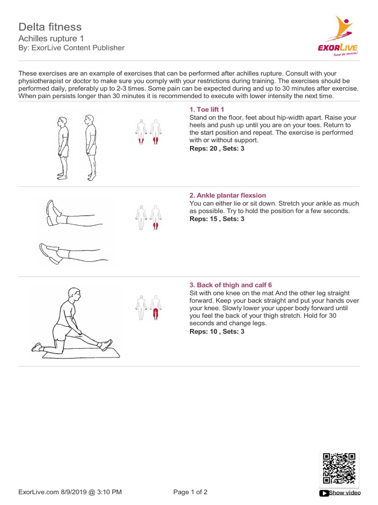 Delta Fitness: Achilles Rupture 1 | PDF | Limbs (Anatomy) | Lower Limb ...