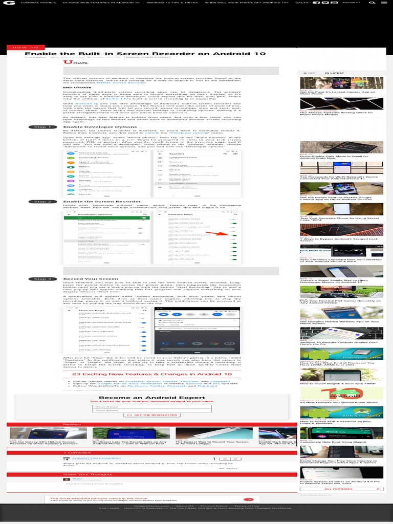 How To Enable The Built-In Screen Recorder On Android 10 Android - Gadget Hacks | PDF | Android ...