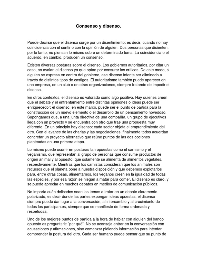 Consenso y Disenso | PDF | Autoritarismo | Veganismo