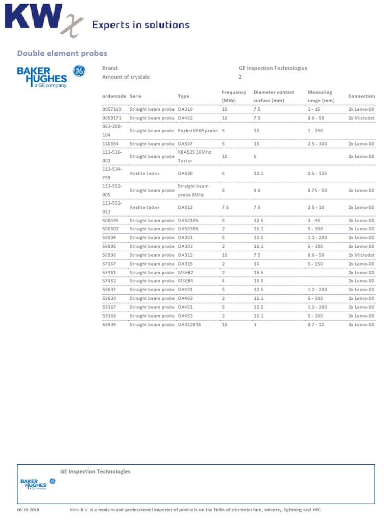 DA512 Probe Specifications Overview | PDF | Applied And ...