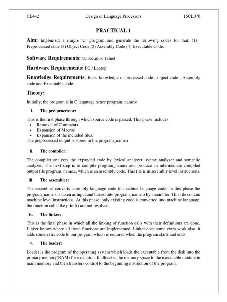 DLP Practicals 1 To 7 | PDF | Assembly Language | Source Code