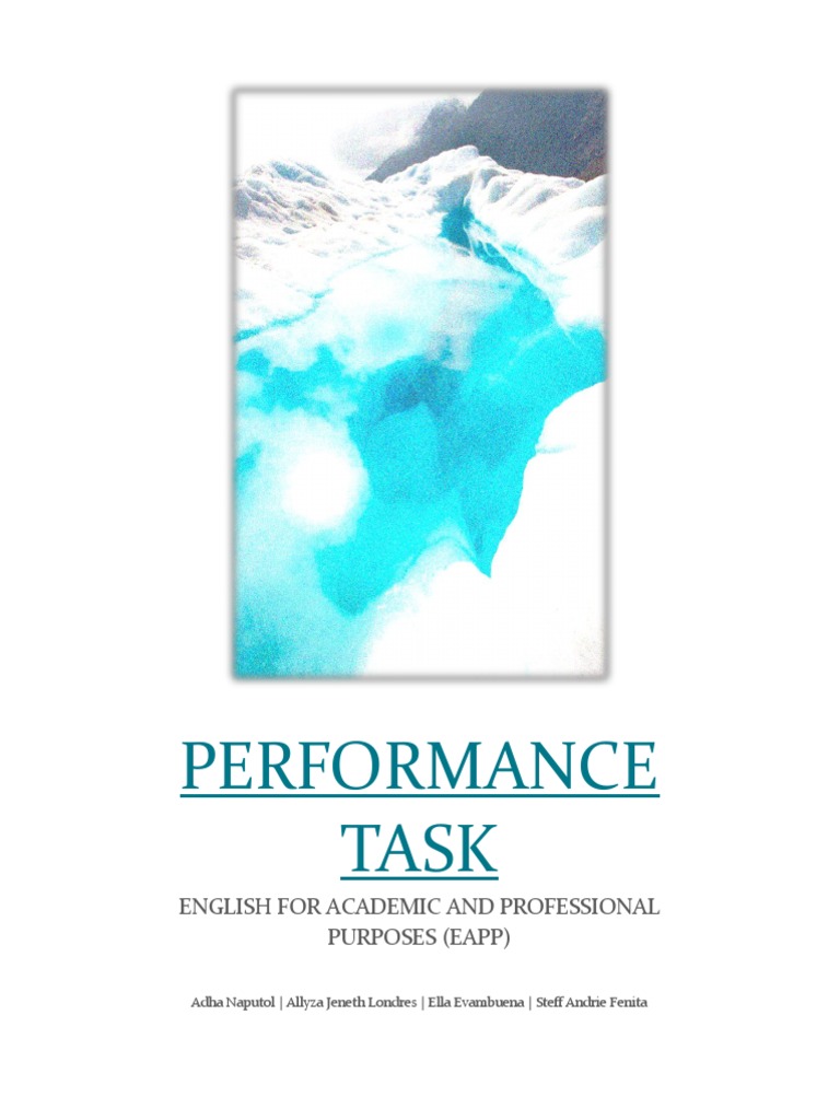 Performance Task: English For Academic and Professional Purposes (Eapp ...