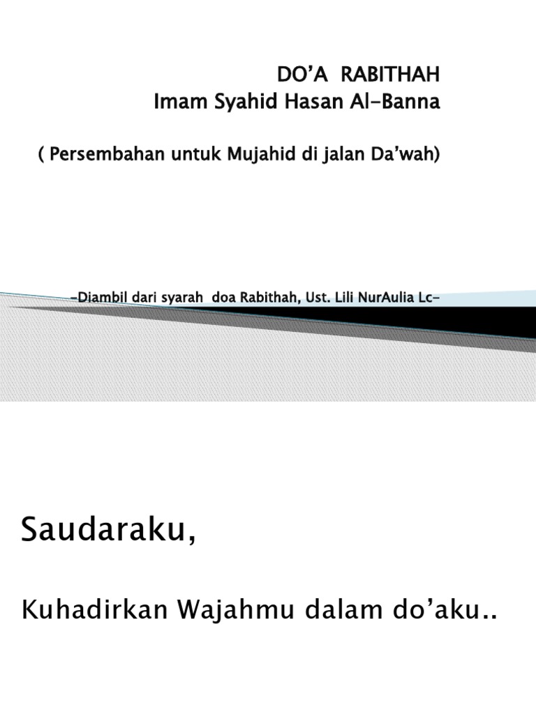 Syarah Doa Rabithah, Ummi | PDF