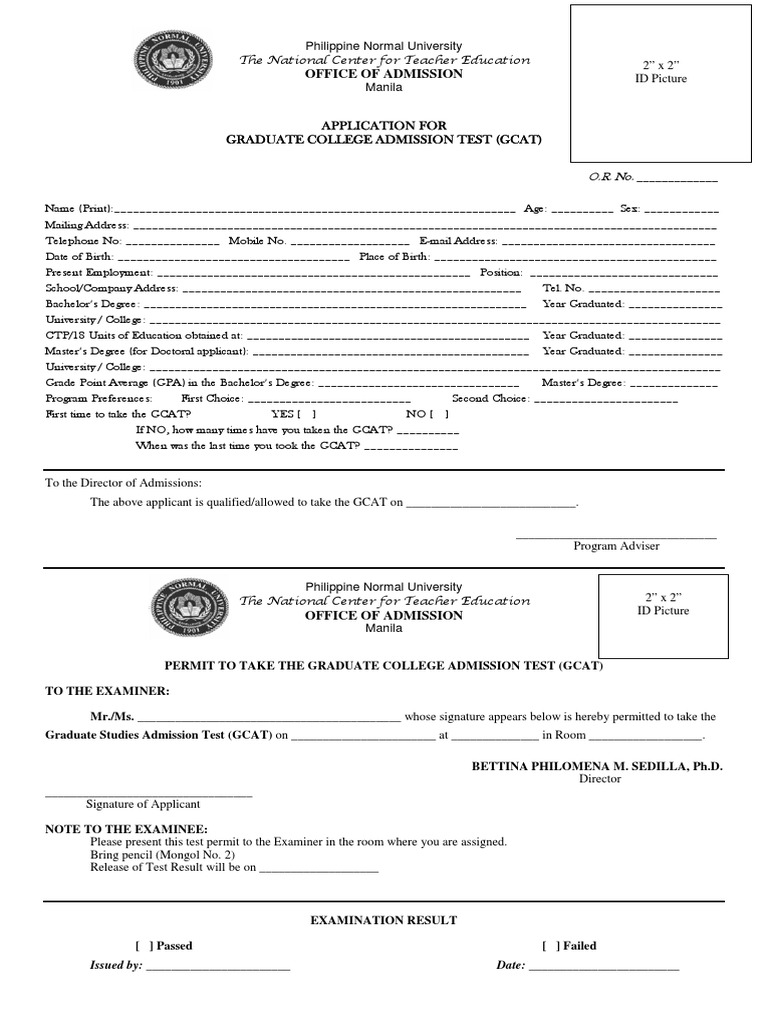 GCAT Application Form PDF | PDF | Academic Degree | University And ...