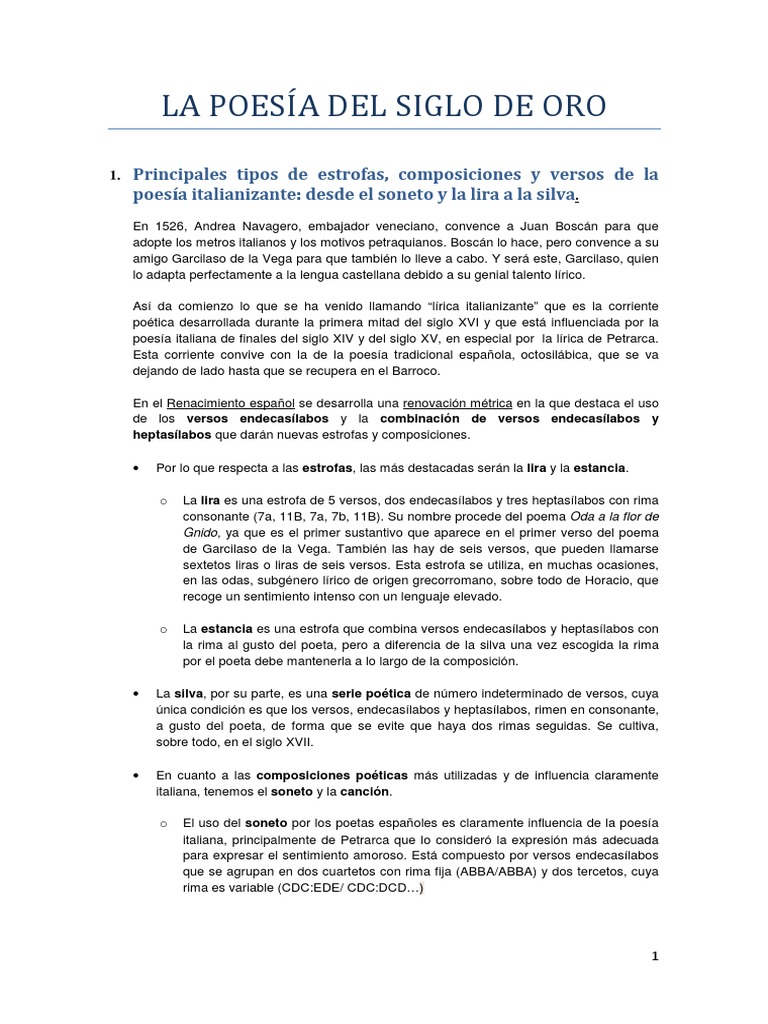 Poesia Del Siglo de Oro-1 | PDF | Metro (poesía) | Estoicismo