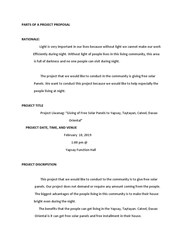 Parts of A Project Proposal | PDF | Business