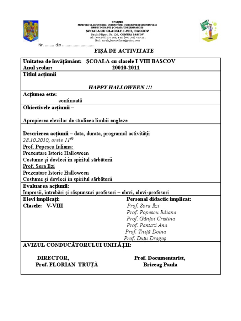 Fisa Activ - Halloween | PDF