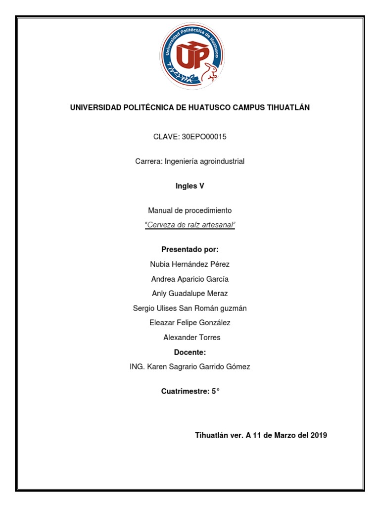 Manual de Preparacion Cerveza de Raiz | PDF | Cerveza | Bebidas Fermentadas