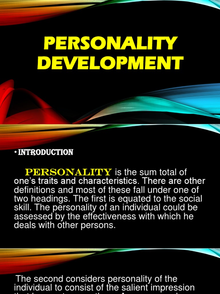 Personality Development | PDF | Id | Psychological Theories