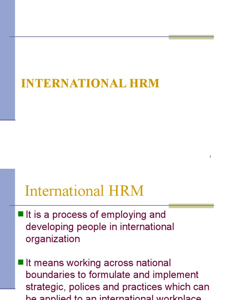 IHRM | PDF | Human Resource Management | Economies