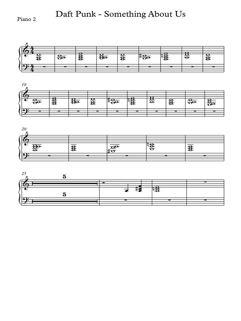 Daft Punk - Something About Us - Piano | PDF