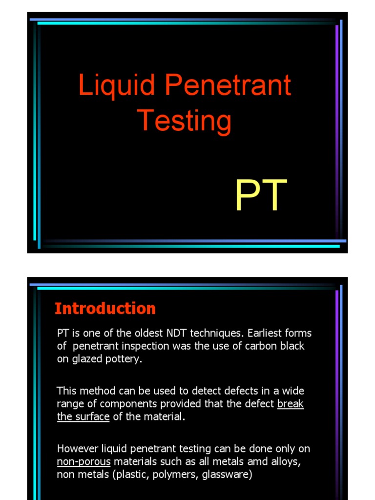 06 Liquid Penetrant Testing | PDF | Physical Chemistry | Physical Sciences
