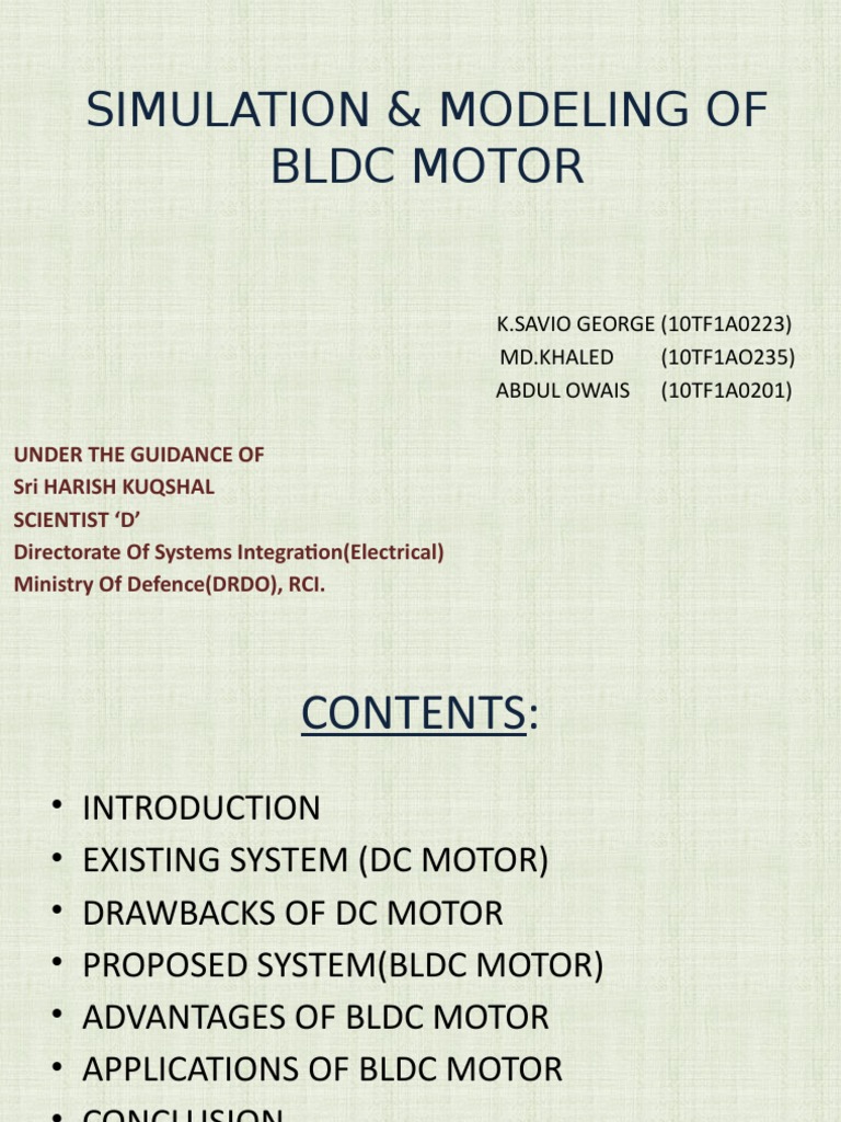 BLDC Motor Simulation and Modeling | PDF | Electric Motor | Machines
