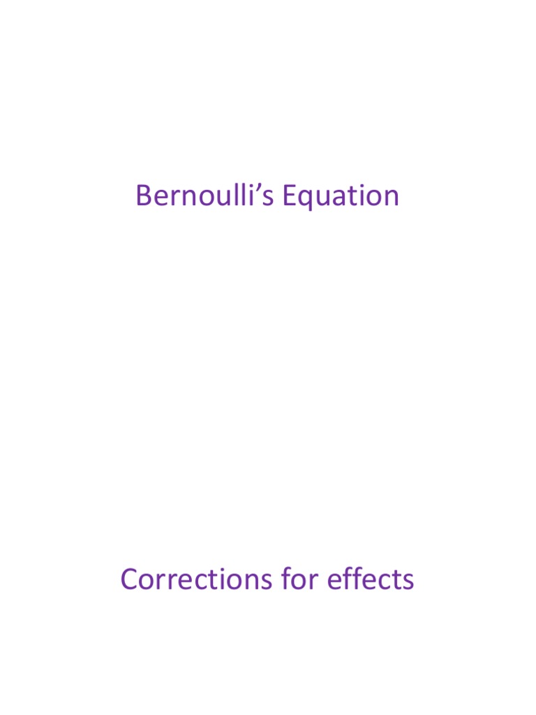 Bernoulli's Equation | PDF | Fluid Dynamics | Boundary Layer