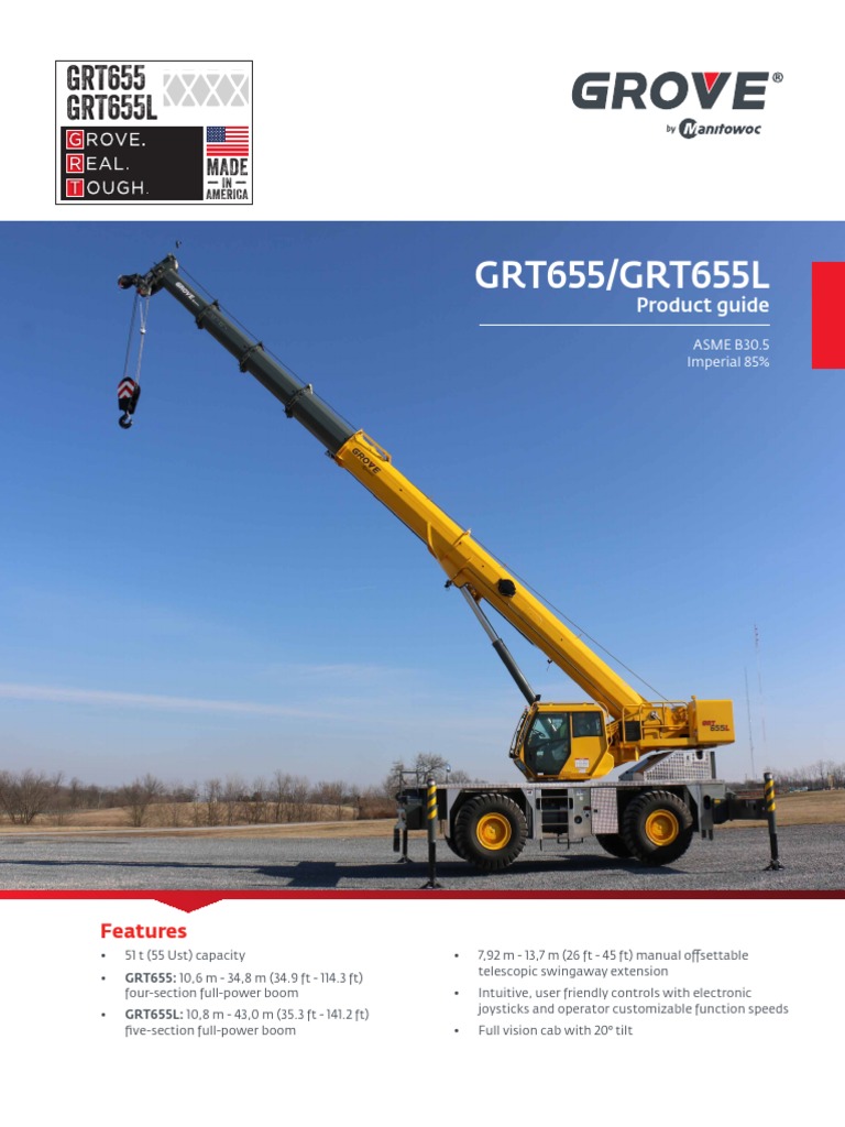 GRT655 GRT655L Product Guide Imperial | PDF | Crane (Machine ...