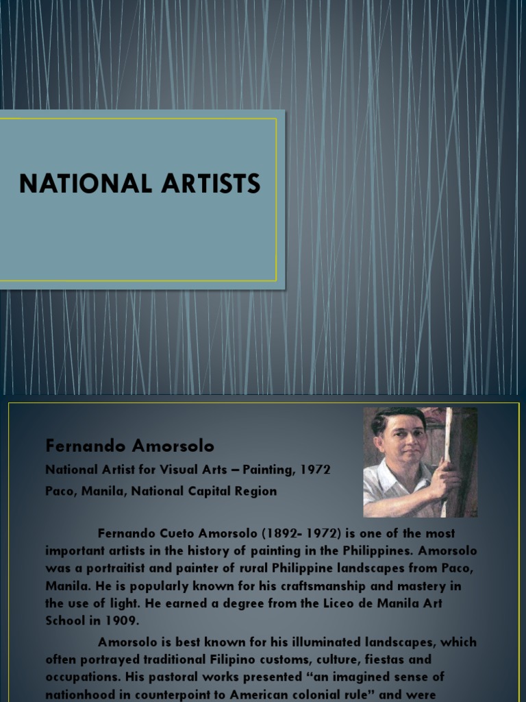 Philippine National Artists in Visual Arts, Literature, Music, Dance ...