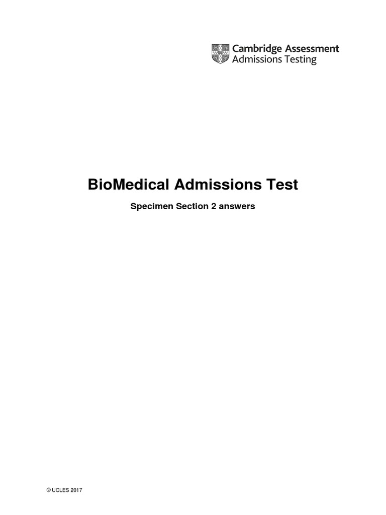 20447-Specimen-Section-2-Answers Bmat PDF | PDF | Zygosity | Allele